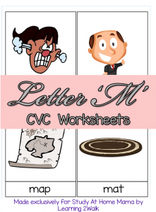 CVC Worksheets: M CVC Words ⋆ Sugar, Spice and Glitter