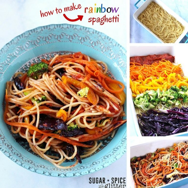 Rainbow Spaghetti Recipe ⋆ Sugar, Spice and Glitter