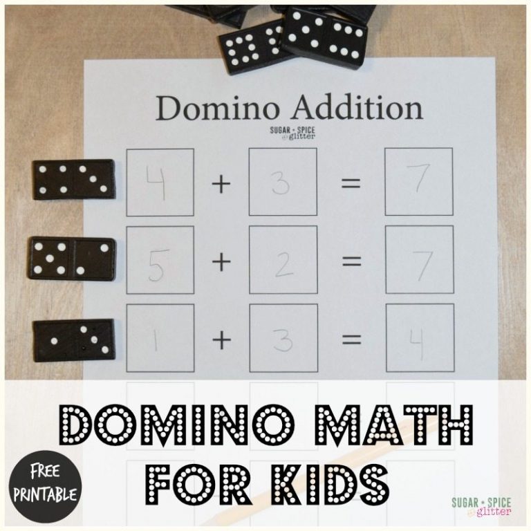 Domino Math for Kids with Free Printable ⋆ Sugar, Spice and Glitter