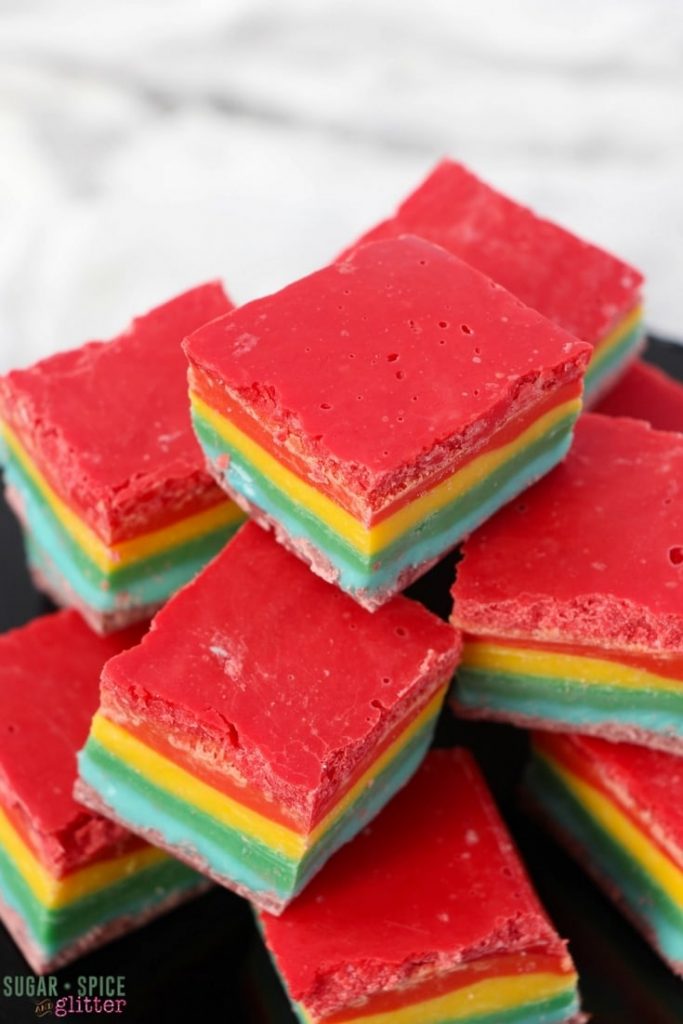 No-Cook Rainbow Fudge Recipe ⋆ Sugar, Spice and Glitter