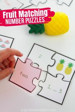 Fruit Themed Number Puzzles (Printable) ⋆ Sugar, Spice and Glitter