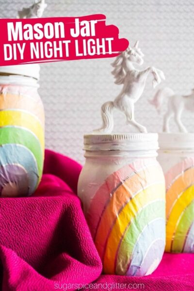 Unicorn Mason Jar Night Light ⋆ Sugar, Spice and Glitter