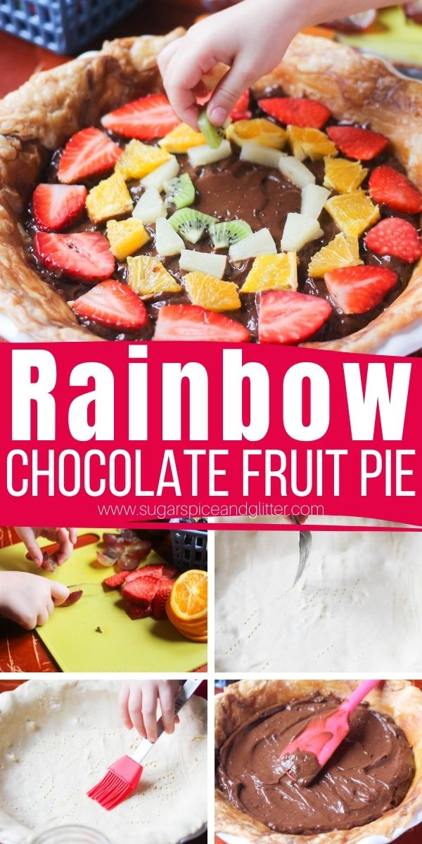 Rainbow Fruit Chocolate Pie ⋆ Sugar, Spice and Glitter