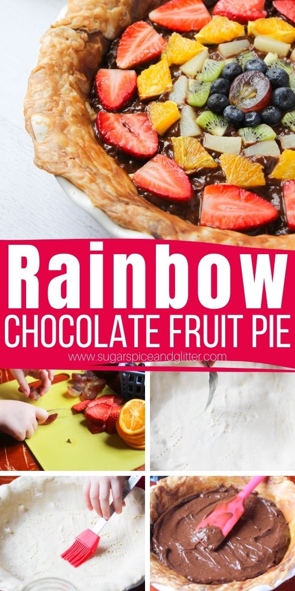Rainbow Fruit Chocolate Pie ⋆ Sugar, Spice and Glitter