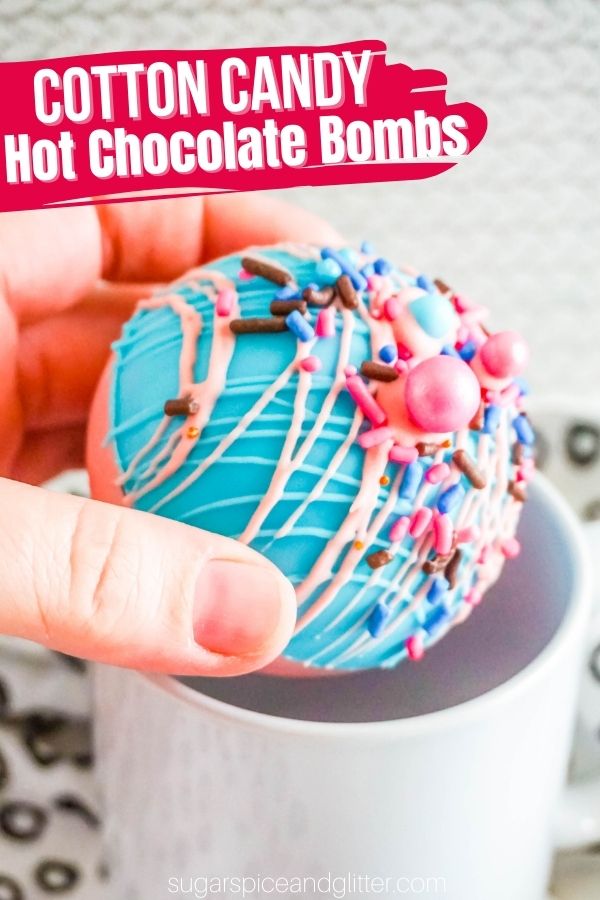 Cotton Candy Hot Chocolate Bombs (with Video) ⋆ Sugar, Spice and Glitter