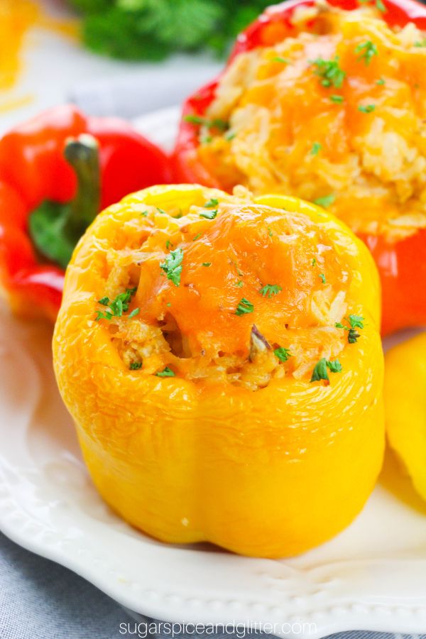 Buffalo Chicken-Stuffed Peppers ⋆ Sugar, Spice and Glitter