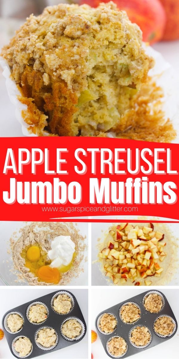 Jumbo Apple Cinnamon Streusel Muffins ⋆ Sugar, Spice and Glitter