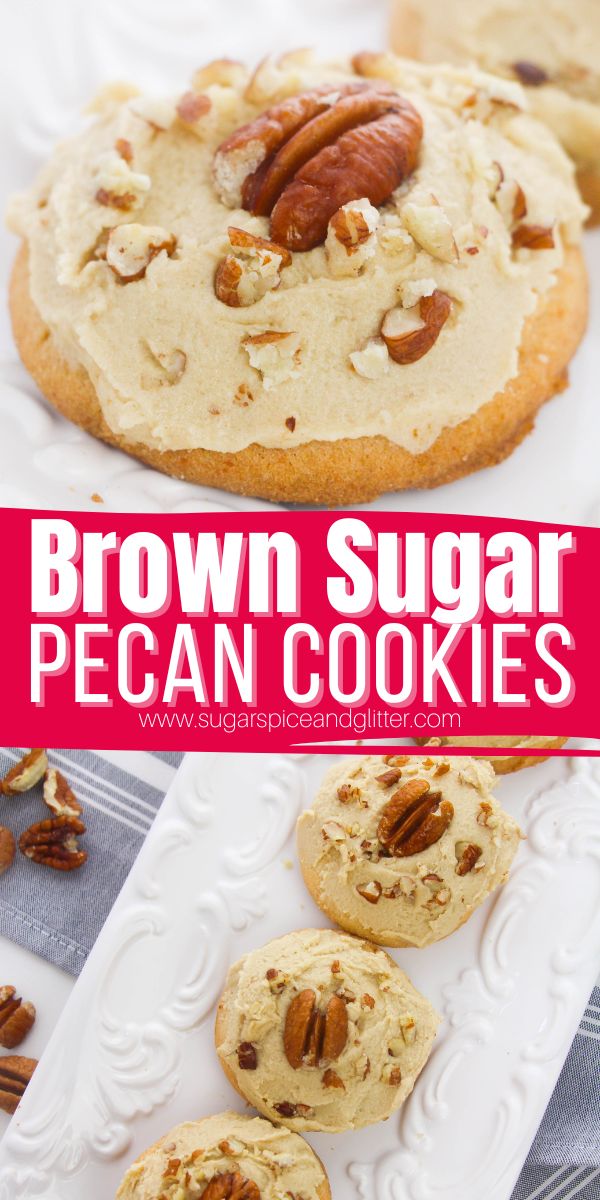 Pecan Brown Sugar Cookies (with Brown Sugar Frosting) ⋆ Sugar, Spice ...